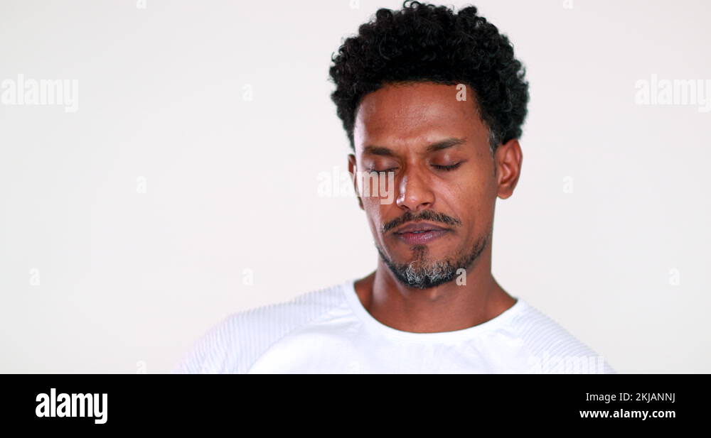 African man disgust face reaction. Black guy feeling dislike Stock ...