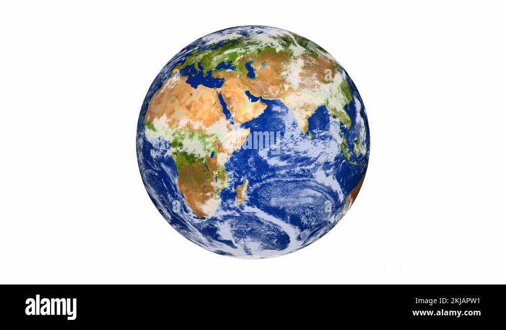 planet Earth rotating in space, solar system world in front of the ...