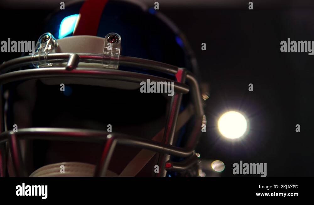 Cinematic NFL American Football Helmet In Stadium At Night, 4K Stock ...