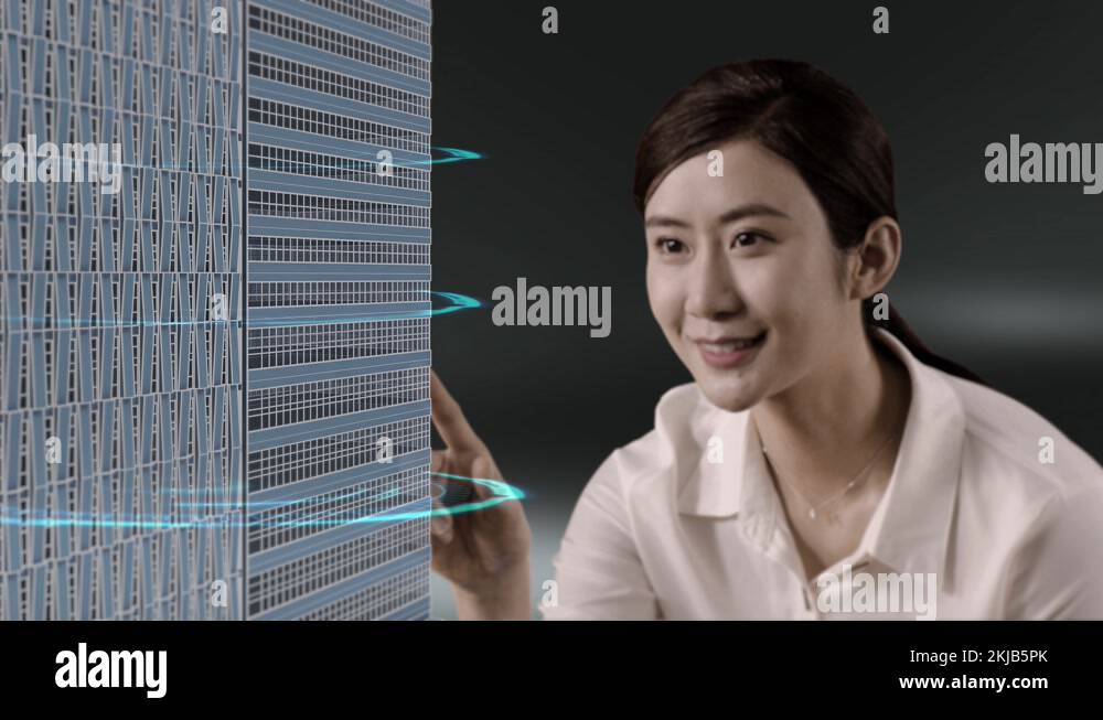 Asian female engineer using BIM model in virtual world Stock Video ...
