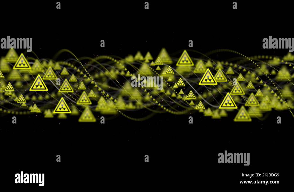Intertwined NUCLEAR Symbol, Radiation Hazard Danger Symbols Animation ...