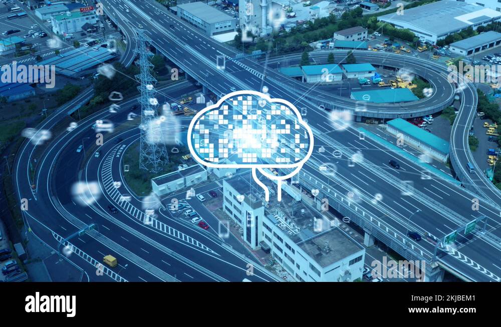 AI (Artificial Intelligence) and transport network concept Stock Video ...