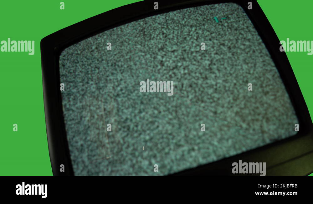Old vintage television screen with black and white grain effect, noise ...
