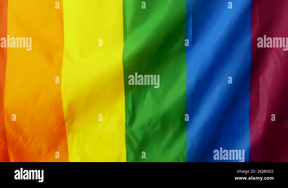 The Rainbow Flag, used as a symbol of LGBTQ pride movements Stock Video ...