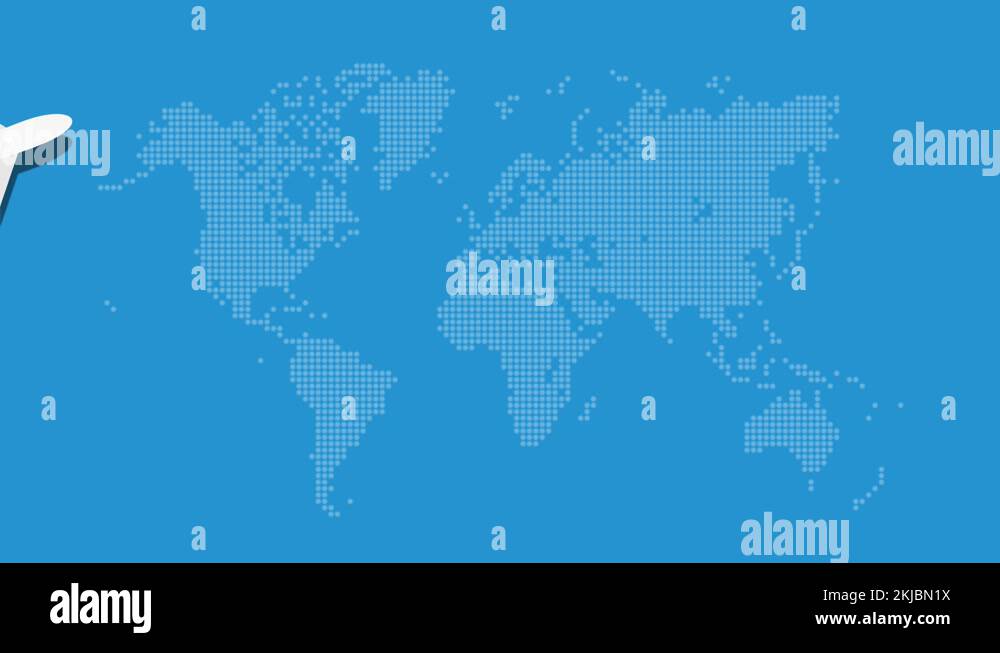 Airplanes animation fly over around world map Stock Video Footage - Alamy