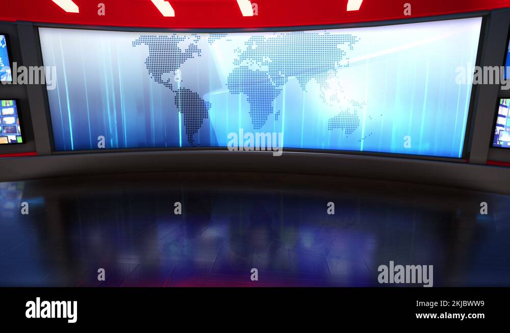 3d virtual news studio green screen background Stock Video Footage - Alamy