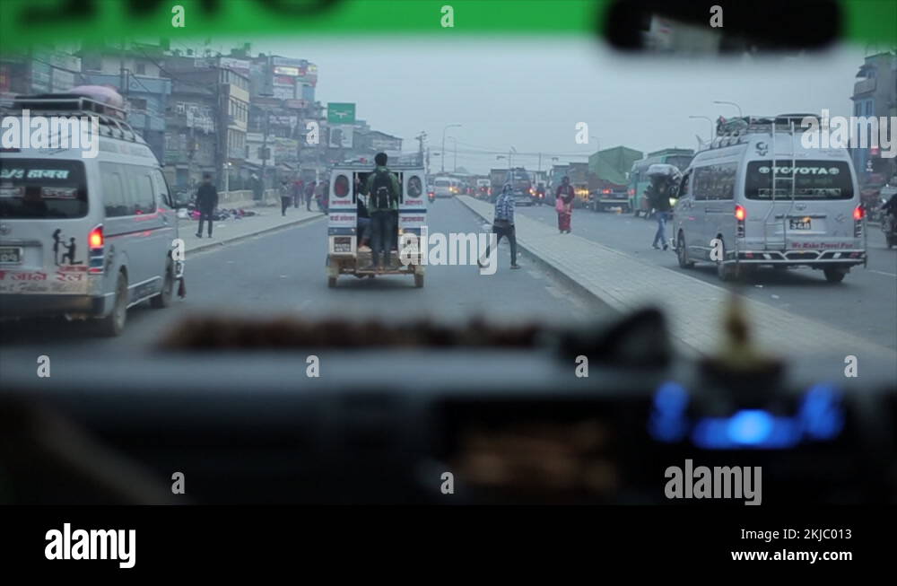 Kathmandu, Nepal - 14 November 2019: Nepal. Kathmandu. A huge traffic ...