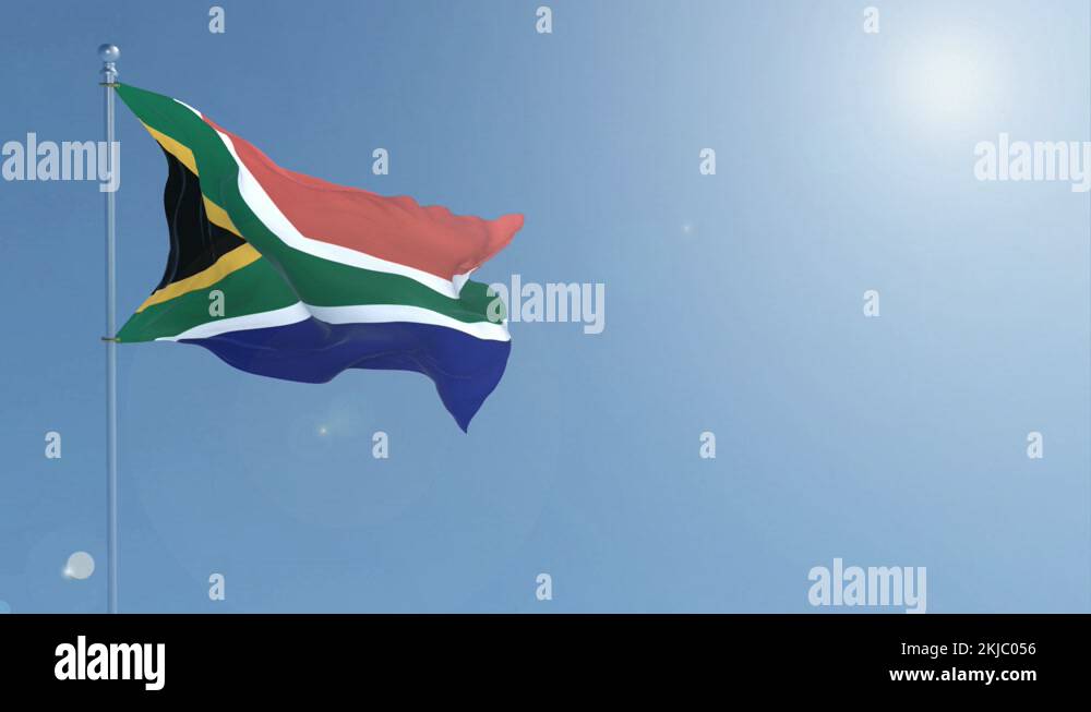 National flag of South Africa Realistic 3D flag of South Africa Stock ...