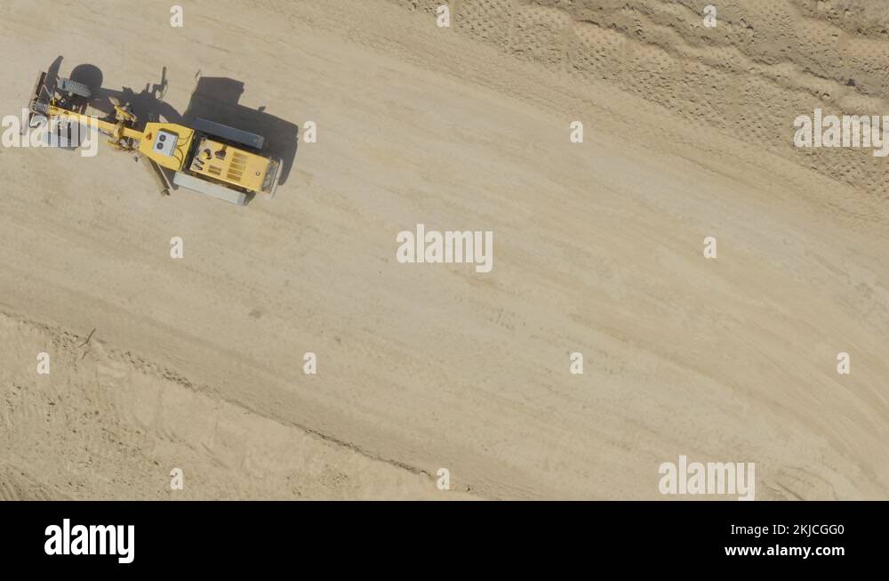 Grader Road Construction Grader industrial machine on construction of ...