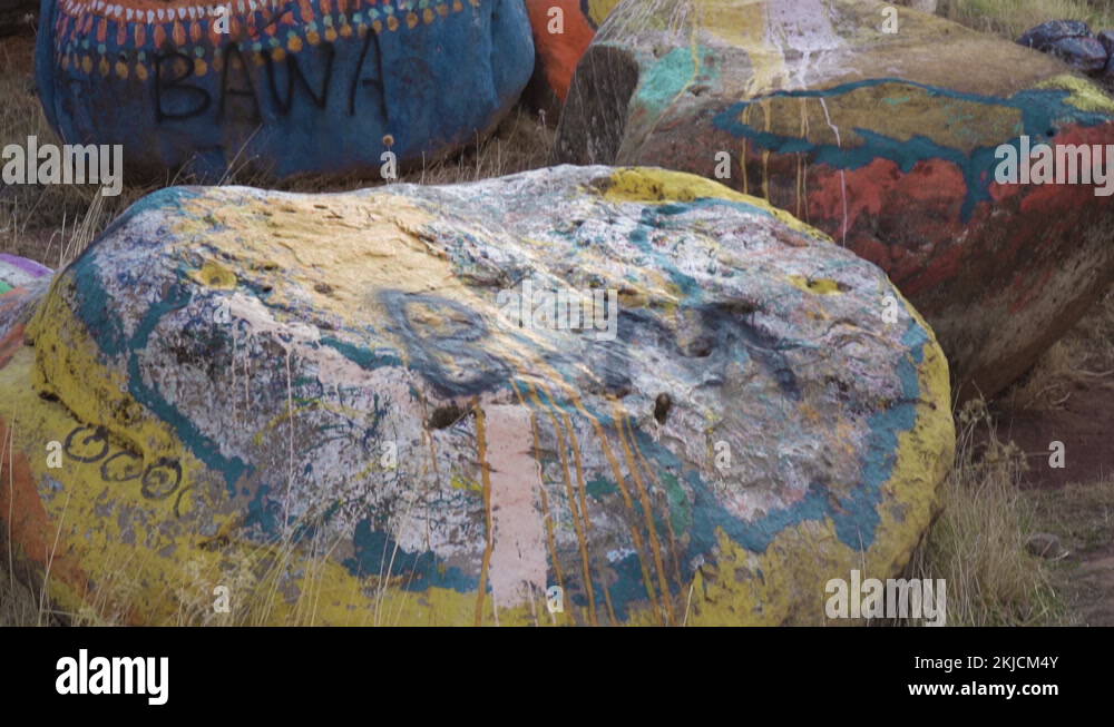 Post War Art in Nature. Painted Rocks in Countryside of Iraqi Kurdistan ...