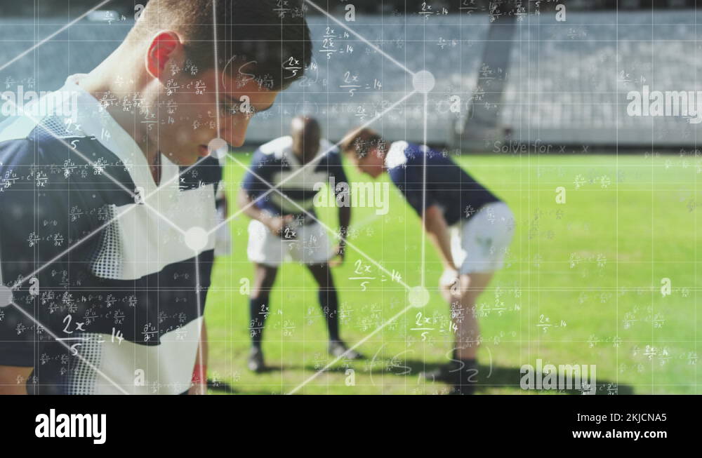 Animation of mathematical equations and formuale and shapes floating ...