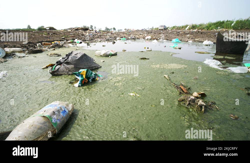 Plastic waste dumping site. Great rubbish dump, environmental problems ...