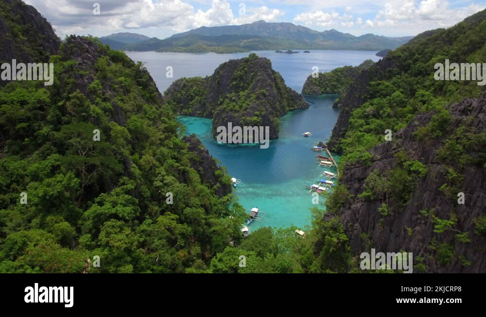 Coron Island, Palawan, Philippines, Aerial View of Kayangan Lake Stock ...