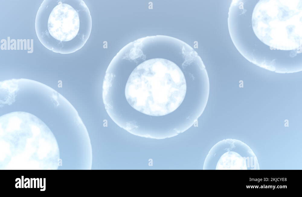 Floating multiple cells visualization. Laboratory research or ...