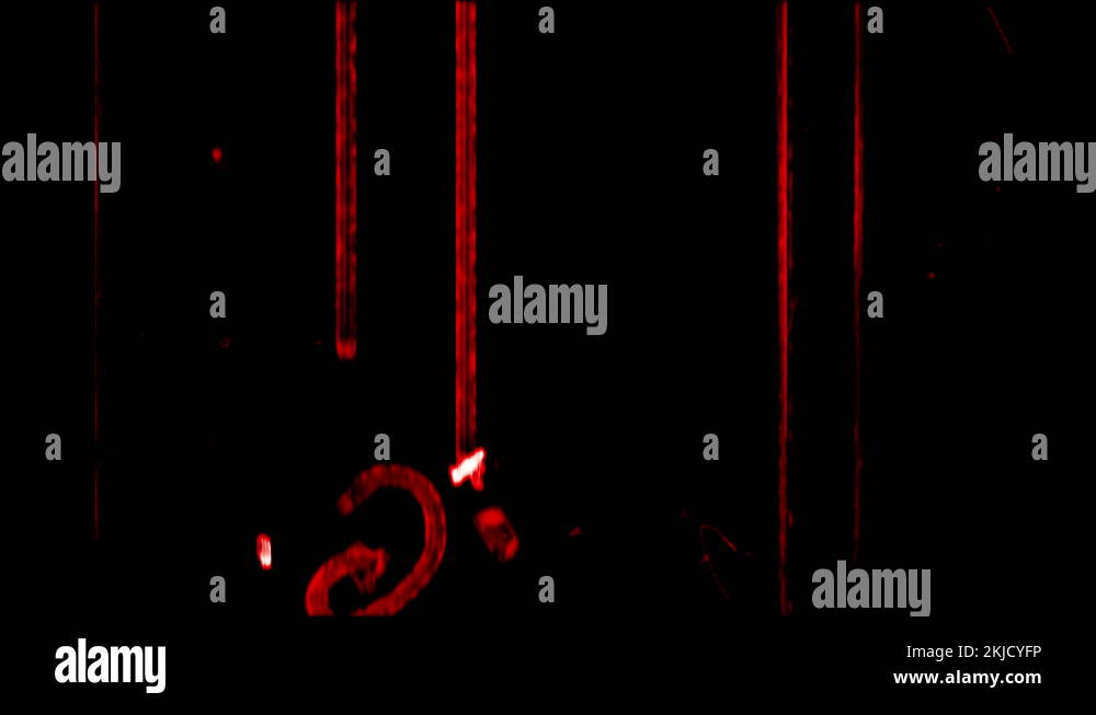 Hand written red colored markers and lines on noisy tape. High contrast ...