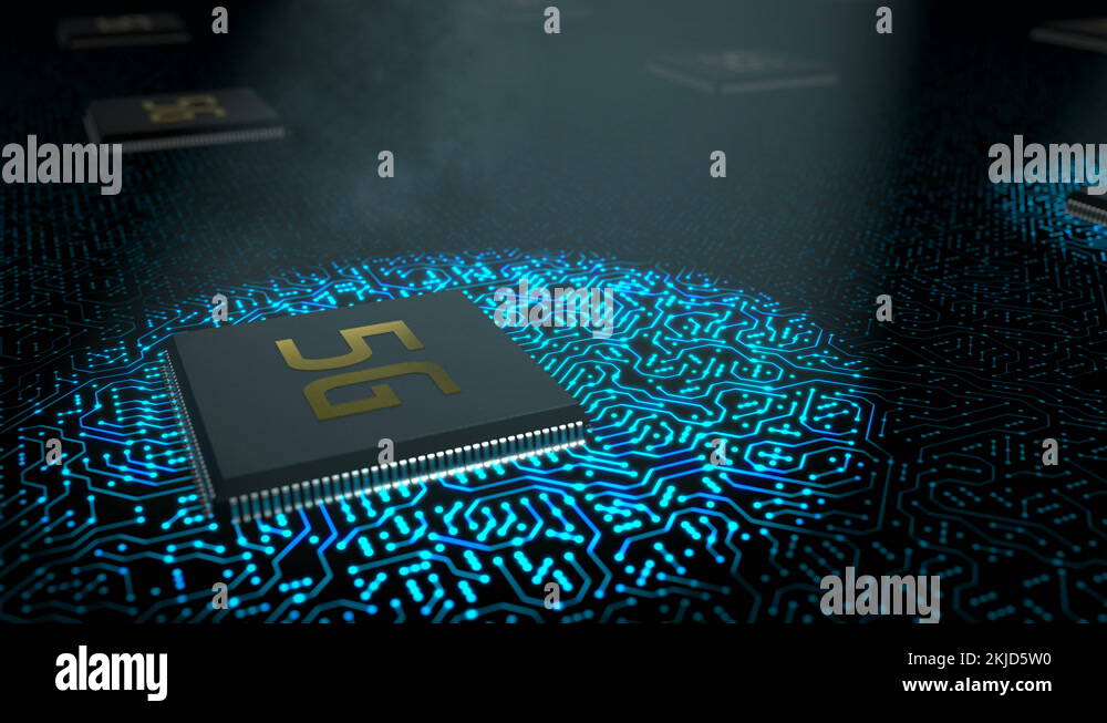 5g processor technology production and circuit board pcb on conveyor ...