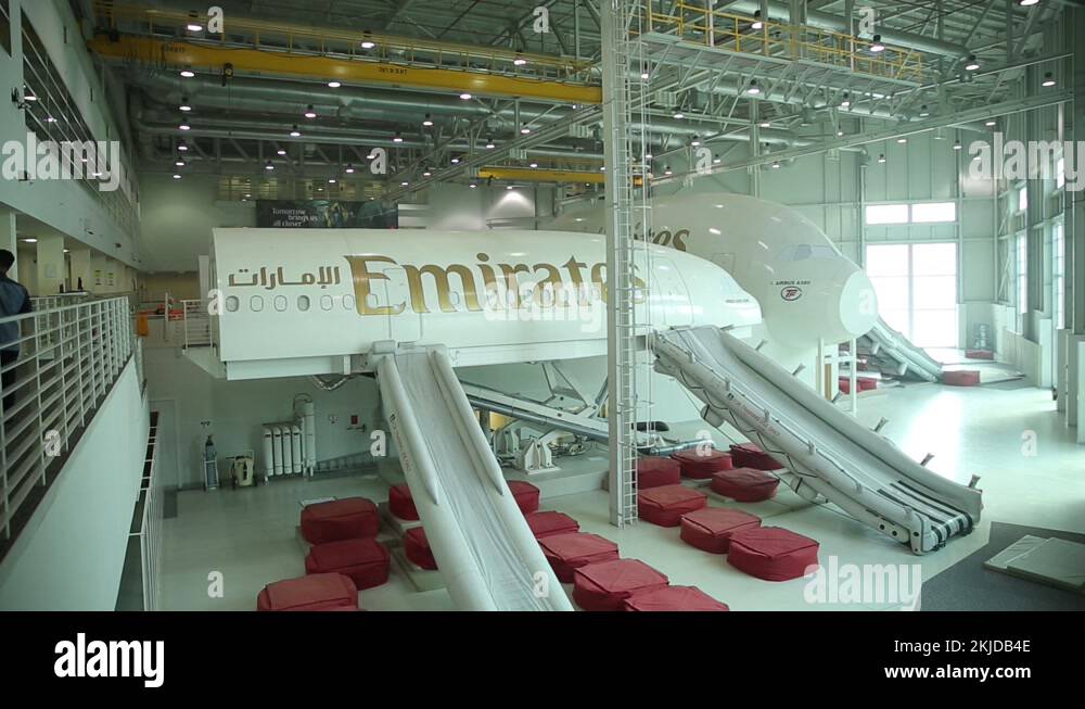 Emirates aircraft training center at headquarters, Dubai, UAE Stock ...