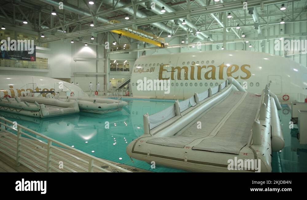 Emirates aircraft training center at headquarters, Dubai, UAE Stock ...