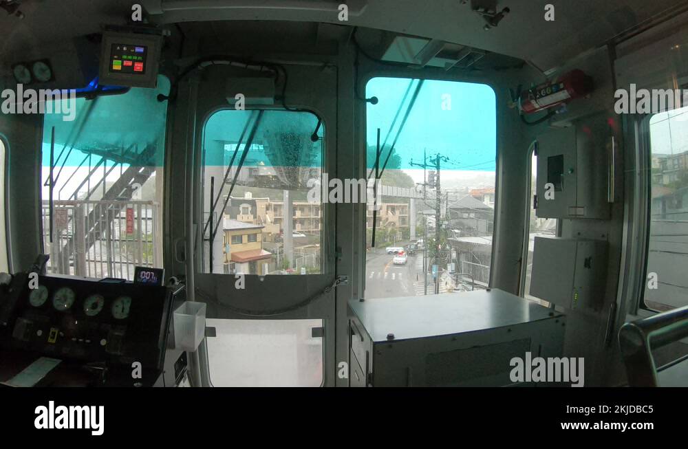 The nice view of streetscape from inside of Shonan monorail Stock Video ...