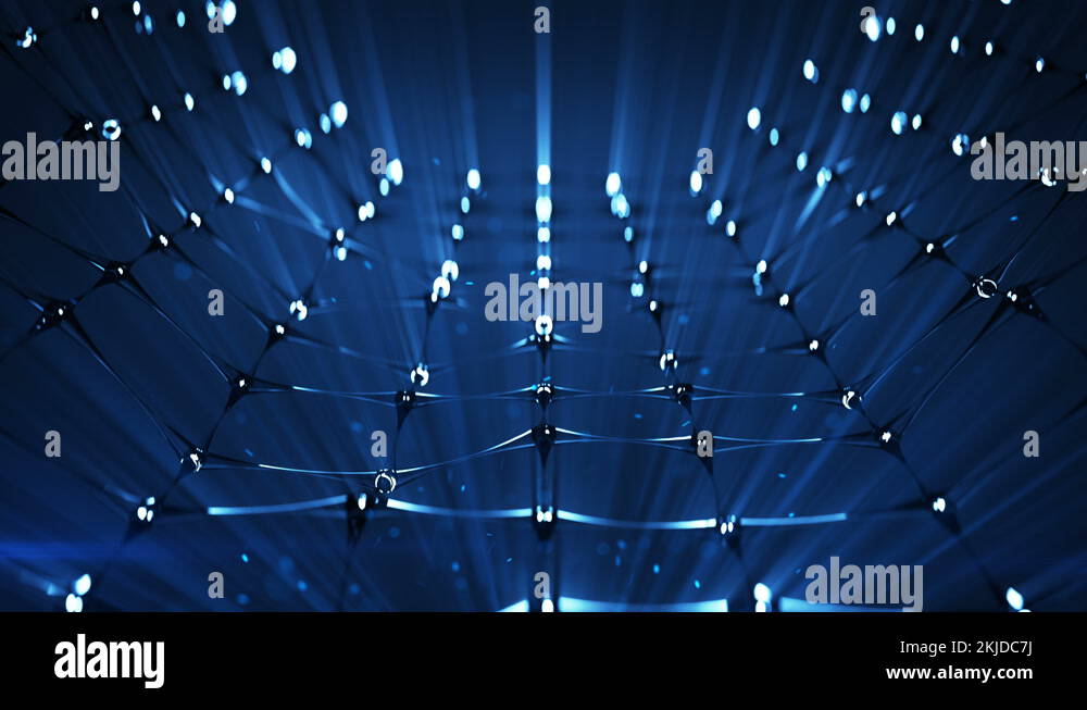 Futuristic network structure 3D render loopable animation 4k UHD ...
