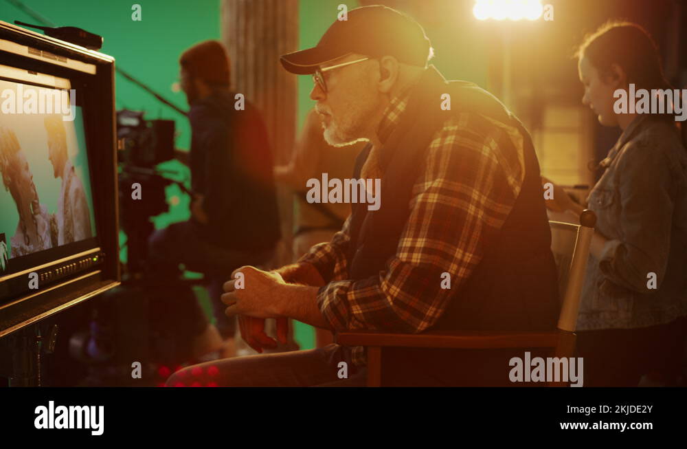 Film Studio People Shooting Historic Movie on Green Screen Actors on ...