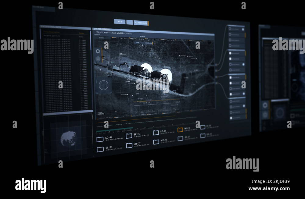 Fort Casey, data screen, computer monitor, satellite camera, military ...