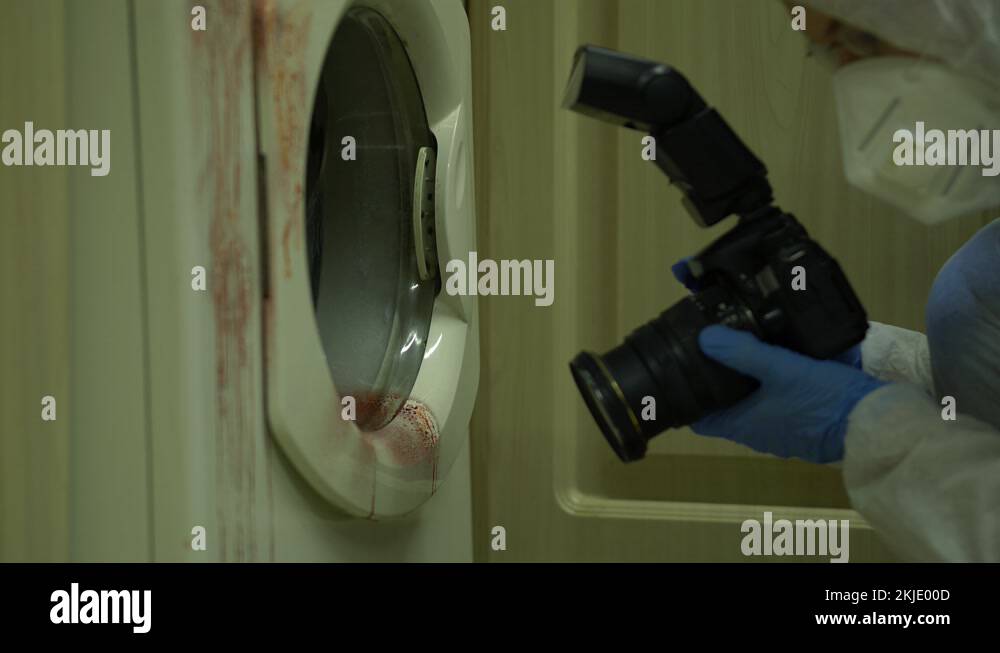 CSI Photographer Captures Blood Splatter At Murder Scene In Kitchen, 4K ...