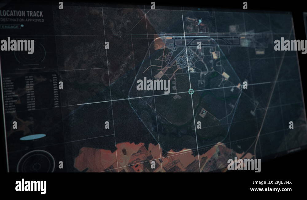 Satellite drone camera scan map in Australia, Royal Air Base Scherger ...