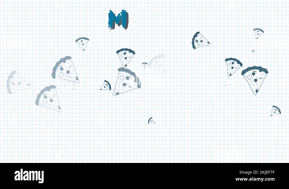 4K Pizza with Ingredients animation on yellow background.Fast food menu ...