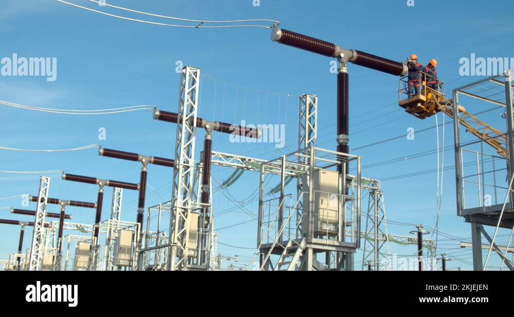 Construction high voltage power lines Stock Videos & Footage - HD and 4K Video Clips - Alamy