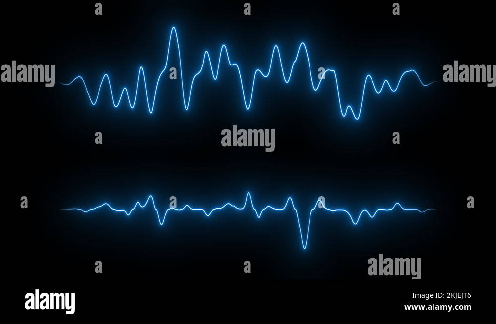Sound wave line signal. Waveform audio spectrum. FUI, HUD element ...