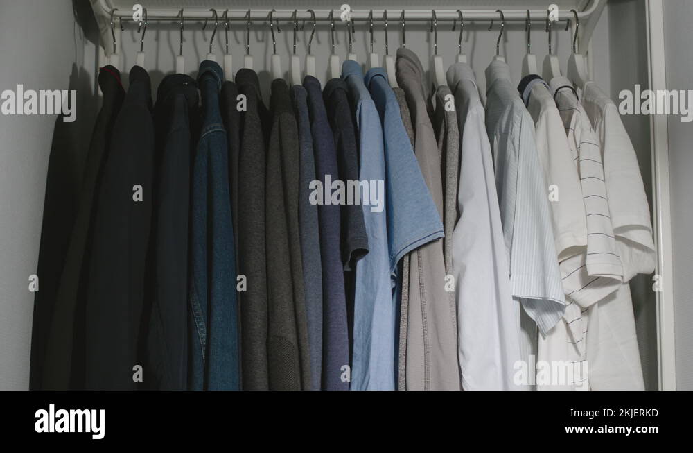 Clothes disappearing from a wardrobe at home. Stop Motion animation ...