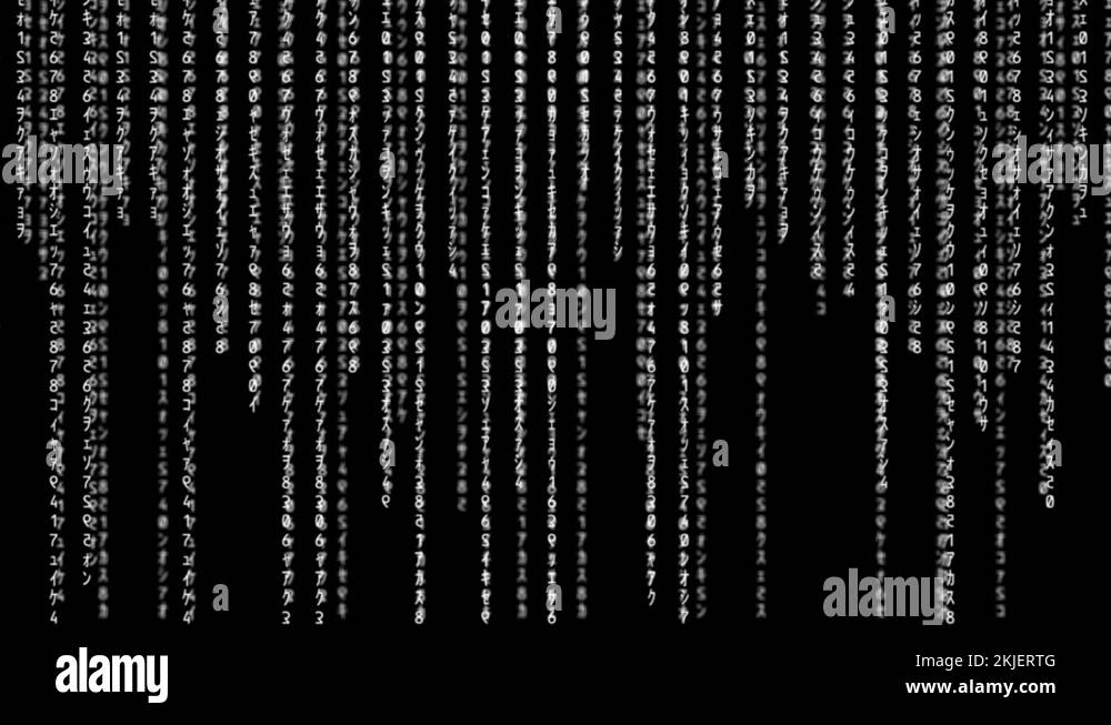 Matrix Grid, Matrix intro, Falling binary white numbers and letters ...