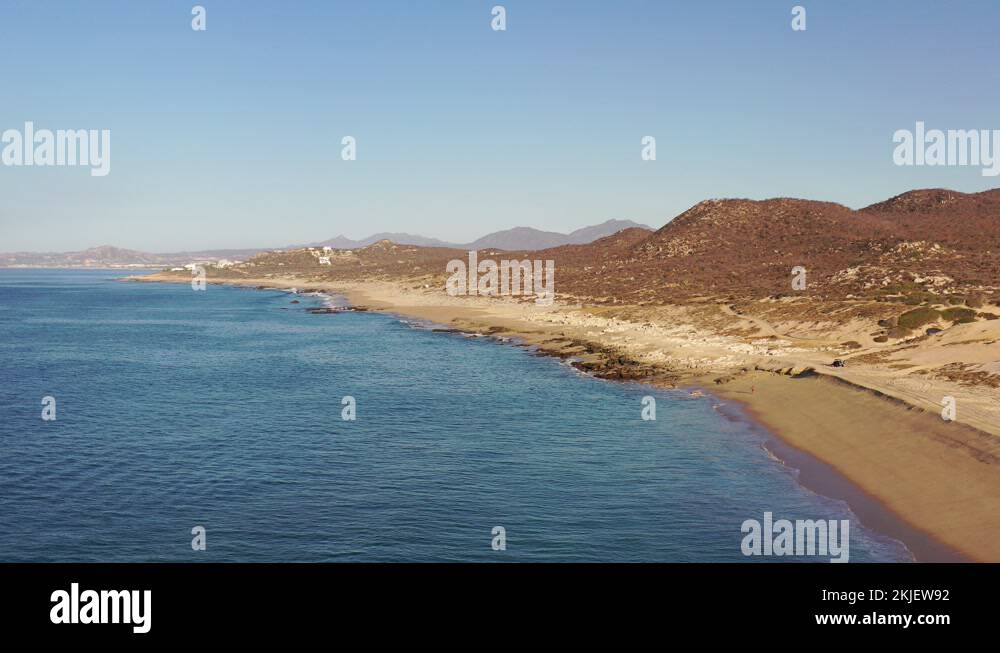 LOS CABOS MEXICO-2020: Sea Water Touching The Sand With Blue Color ...