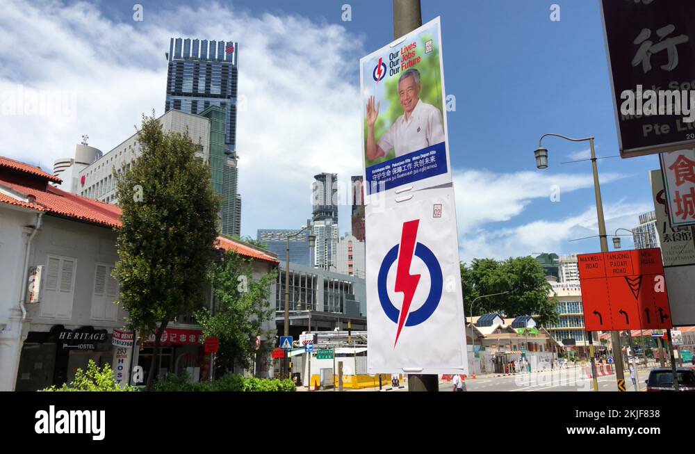 Singapore: Election campaign banners of PAP in Chinatown, 4K Stock ... Singapore: Election campaign banners of PAP in Chinatown, 4K Stock ...