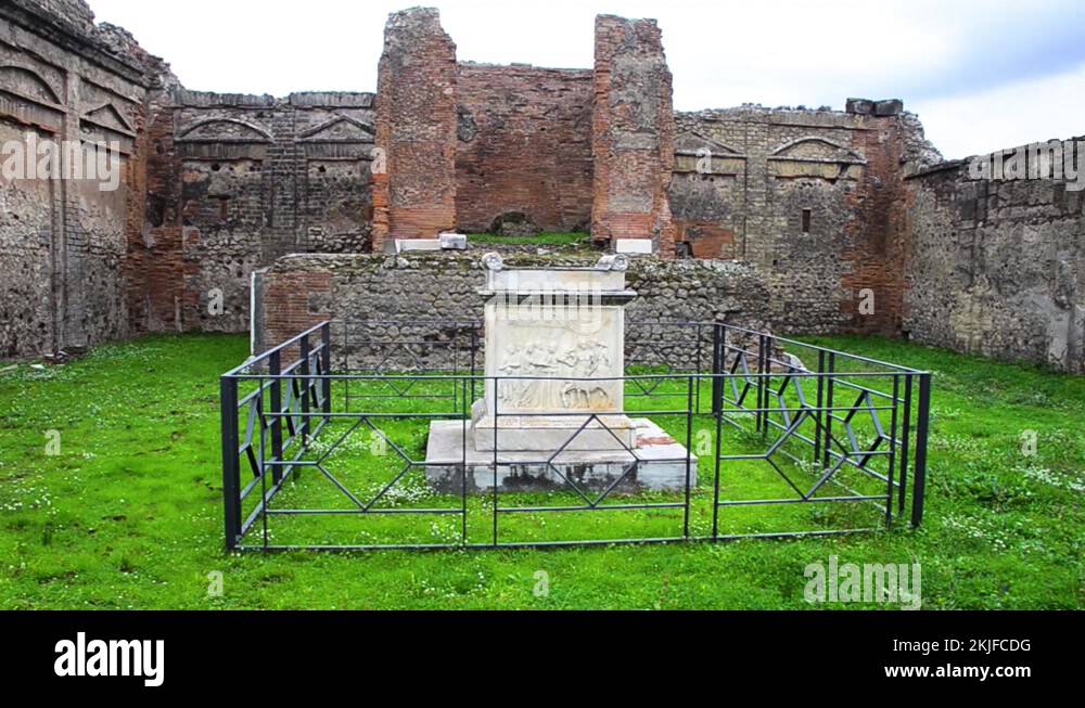 Temple of Genius Augusti (Temple of Vespasian) in Pompeii Stock Video ...