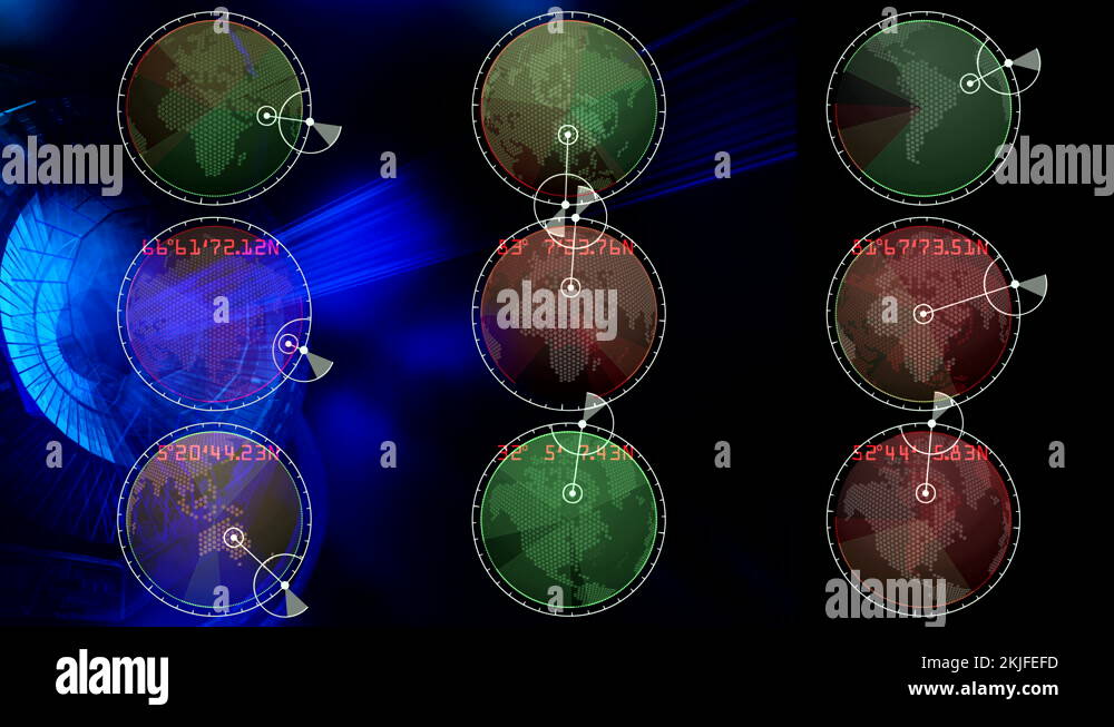 Scan, control, monitoring. Different types of digital and graphical ...