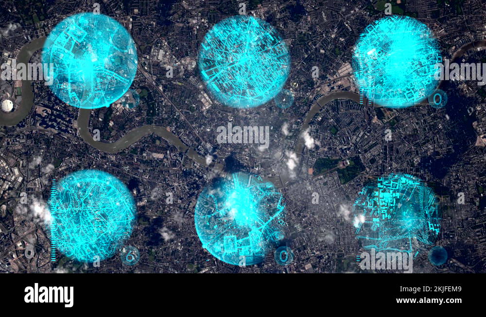 Monitoring Earth From Space Determining The Coordinates Stock Video