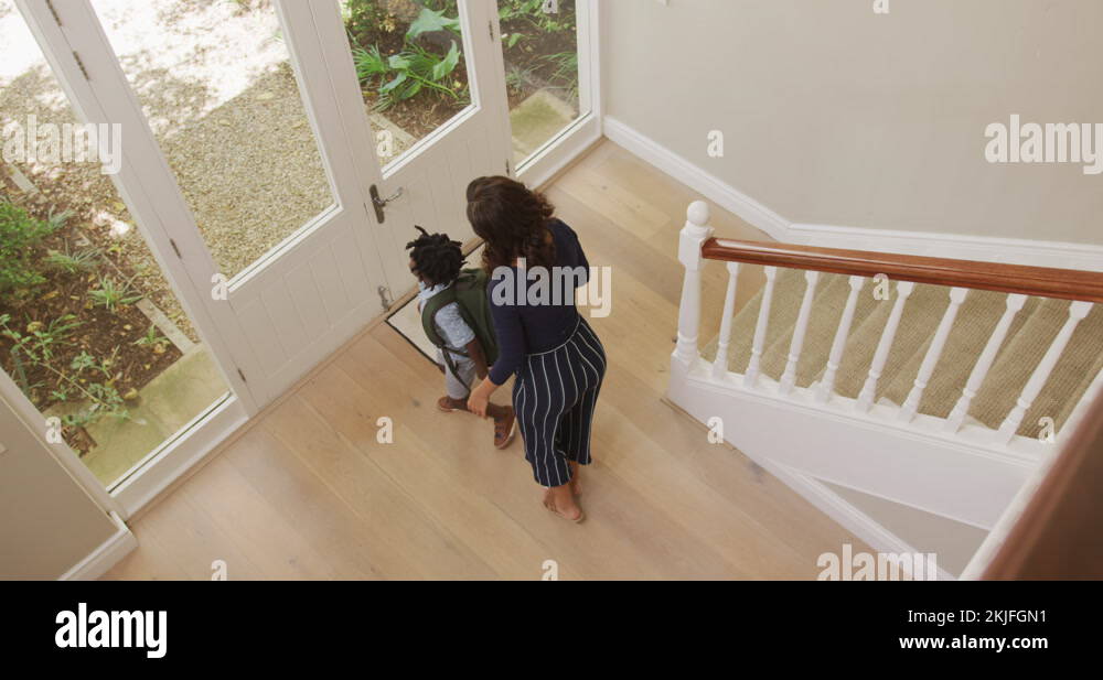 Mother saying goodbye to her son Stock Video Footage - Alamy