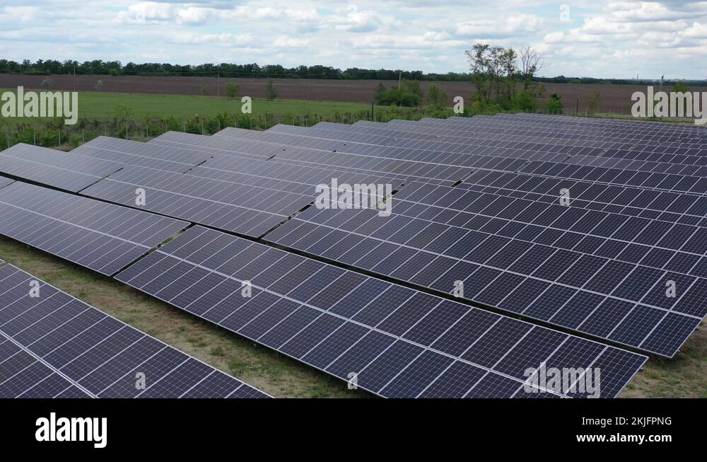 Alternative energy source, amazing view on the solar power plant and ...