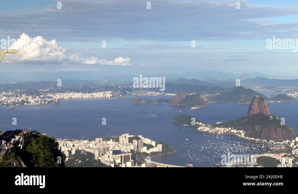 Rio de Janeiro, Brazil, Aerial View of Christ the Redeemer Statue and ...