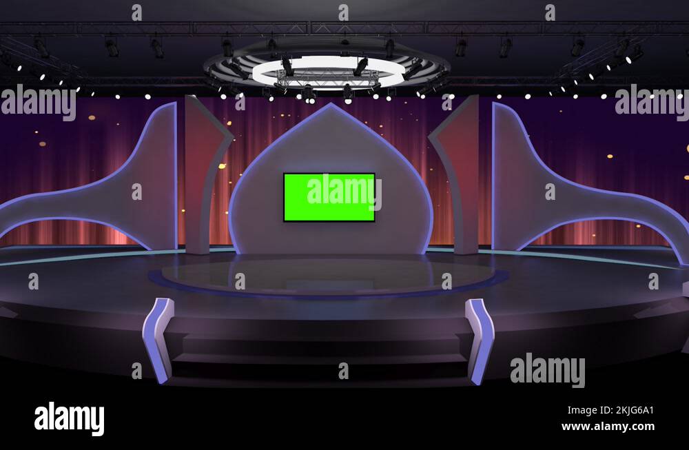 Entertainment TV Studio Set 68- Virtual Green Screen Background Loop Stock Video Footage - Alamy