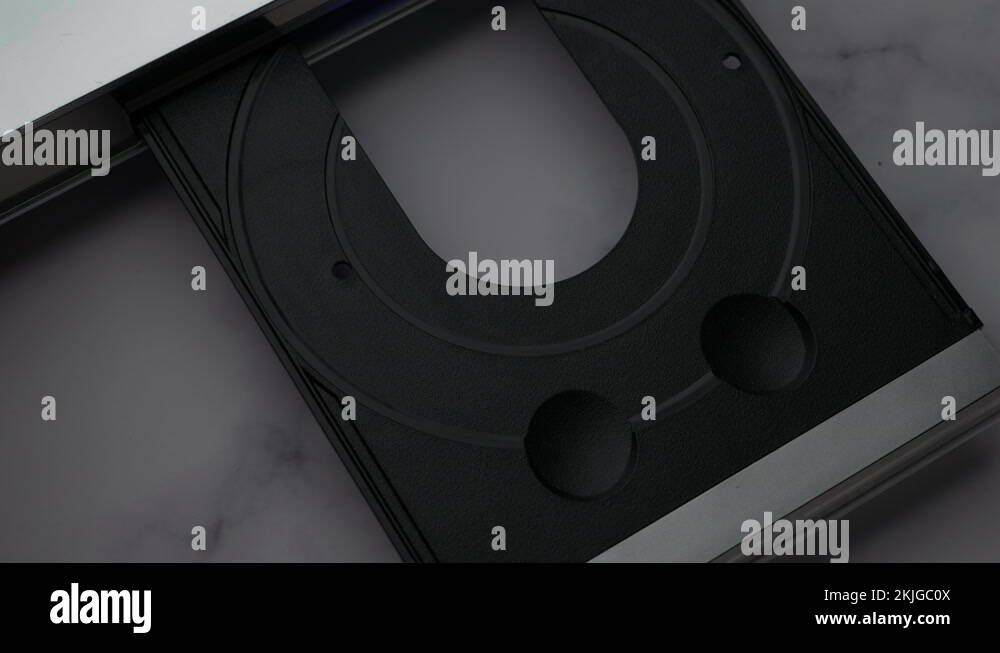 Top View Empty Tray DVD Disc, Eject And Insert From DVD-player. Loading ...