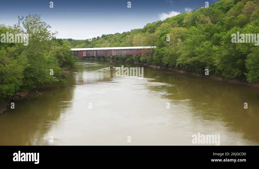 Williams Covered Bridge in Indiana, United States Stock Video Footage ...