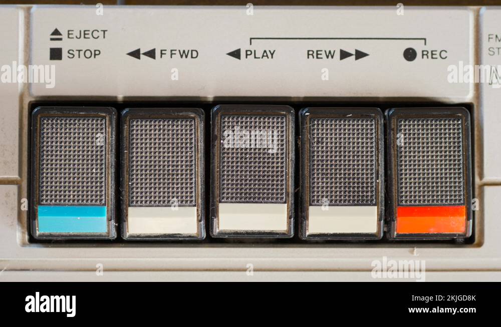 Pressing Play Button on a Retro Cassette Player Stock Video Footage - Alamy