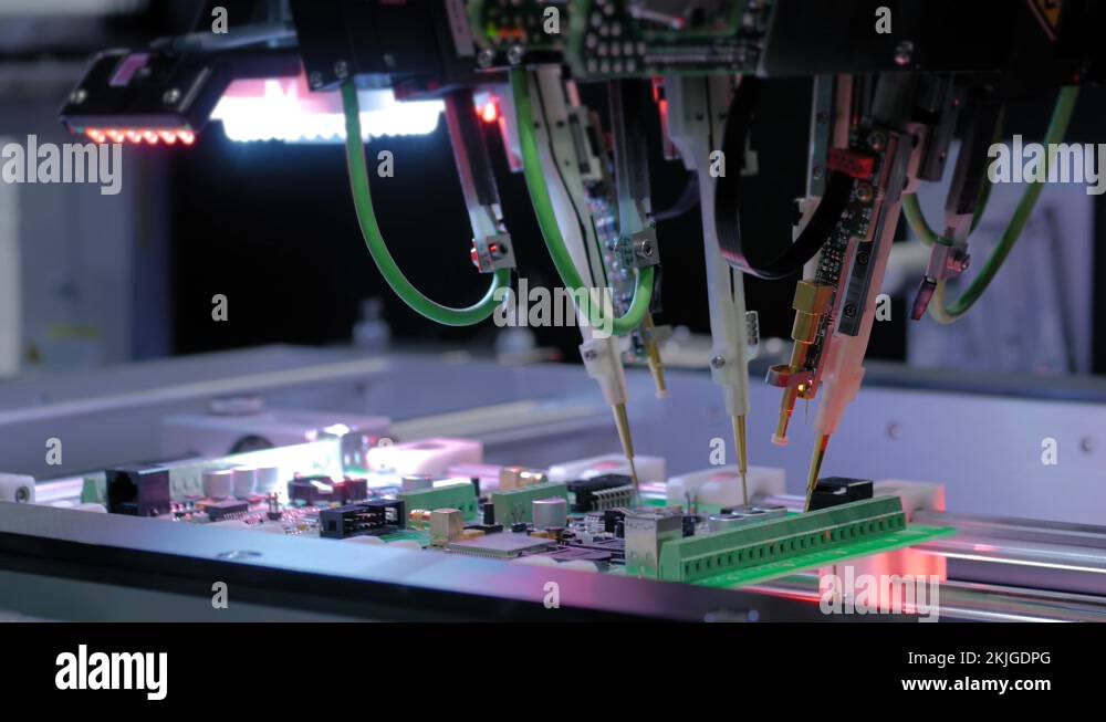 Flying probe test at factory - quality testing of printed circuit ...