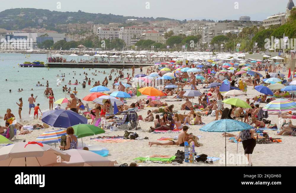 The famous beach of Cannes at the Croisette in summer - CITY OF CANNES ...