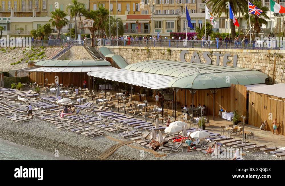 Famous Castel Beach in Nice at the Cote D Azur - CITY OF NICE, FRANCE ...