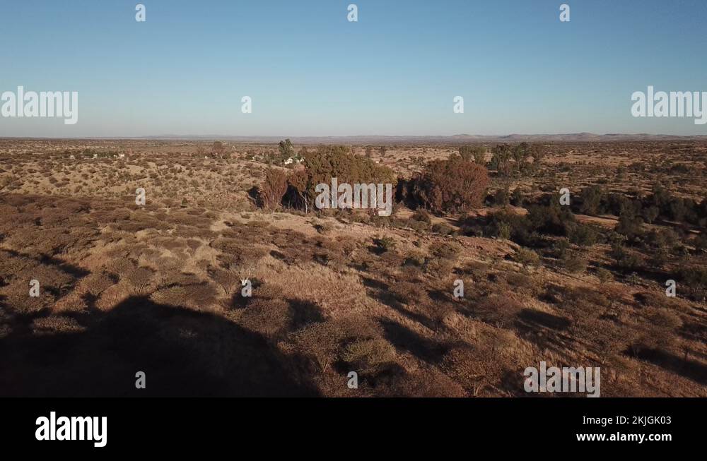 4K aerial video of abandoned colonial mansion in Namibia savanna Stock ...