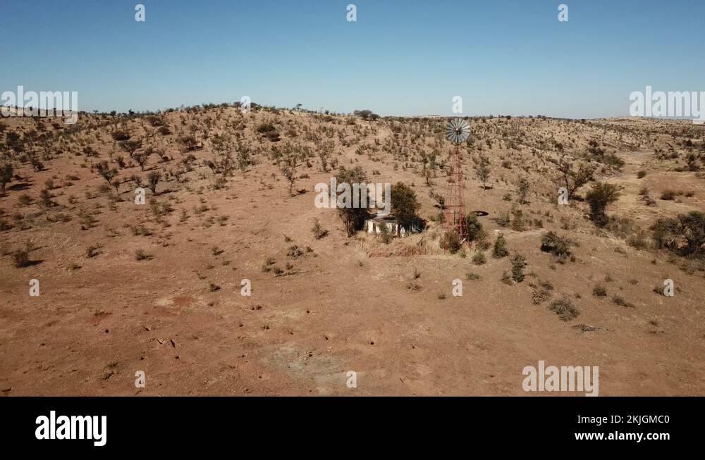 4K aerial video of farm wind pumps in Windhoek area, Namibia Stock ...